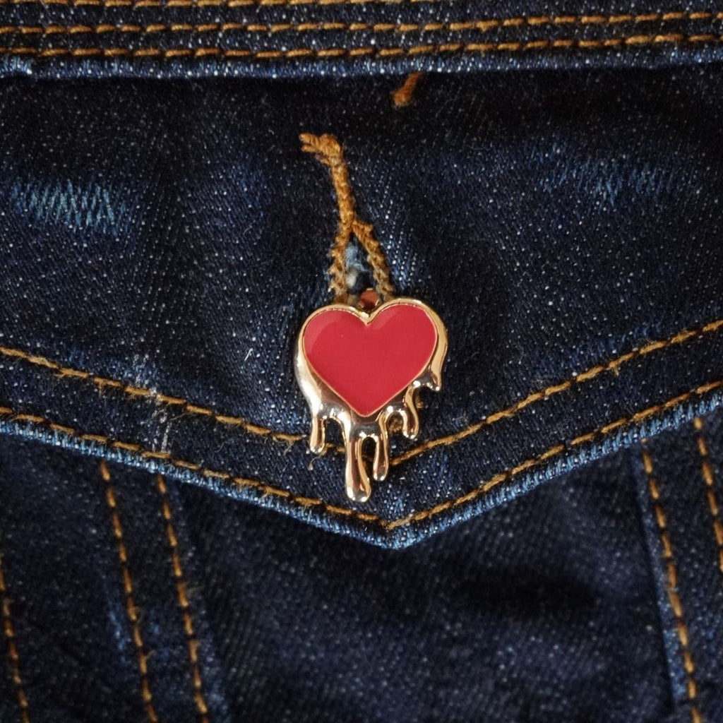 Heart Melt - Pin Badge. Funky Jewellery at Famous Rebel