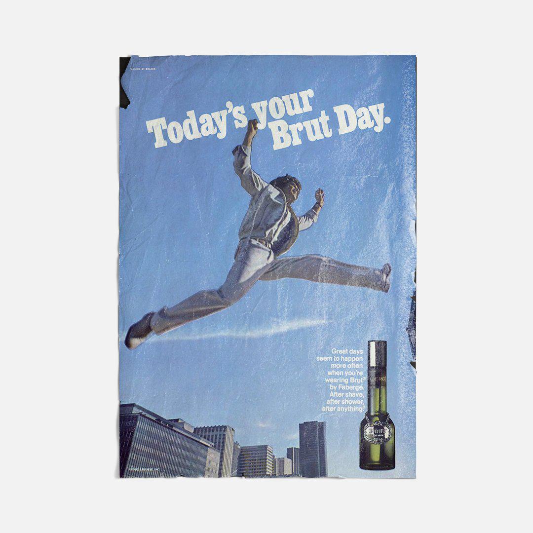 Vintage Ads-Brut Day- Wooden Poster – Famous Rebel