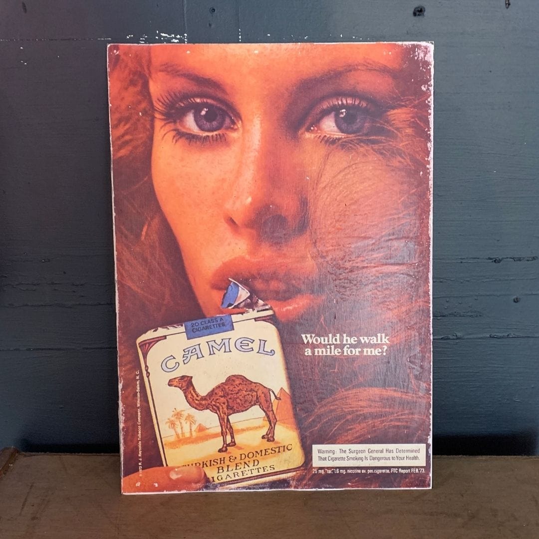 Retro Ads - Camel - Wood Board Art – Famous Rebel