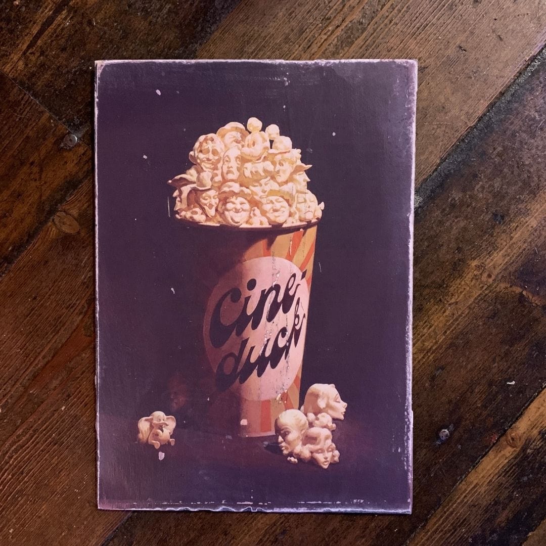 Retro Ads -Cine Duck Popcorn- Wood Board Art – Famous Rebel