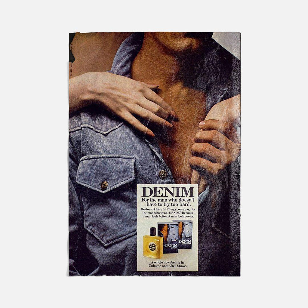 Vintage Ads- Denim For Men - Wooden Poster – Famous Rebel