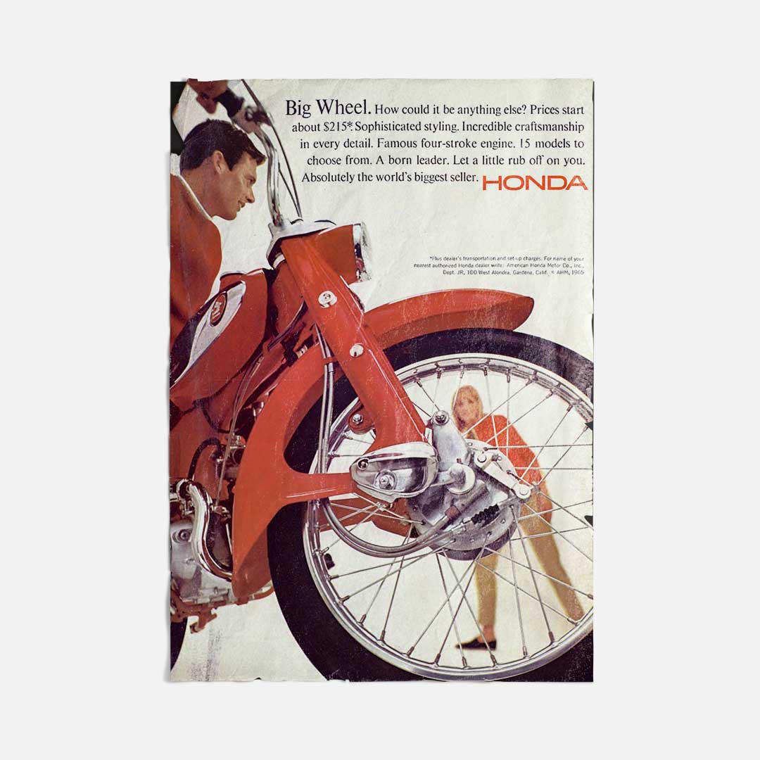 Vintage Ads- Honda- Wooden Poster – Famous Rebel