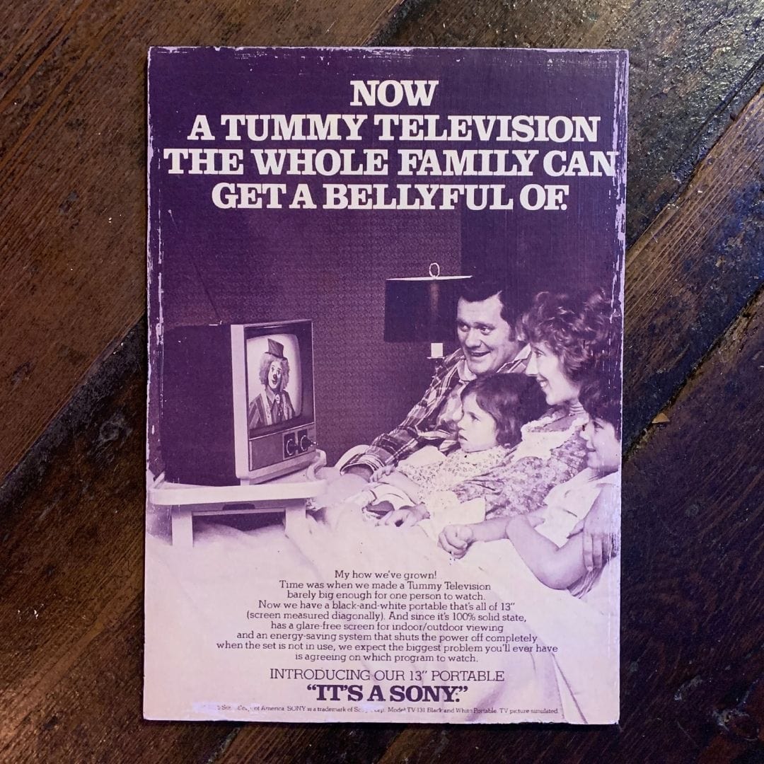 Retro Ads -It's A Sony-Tummy Television - Wood Board Art – Famous Rebel