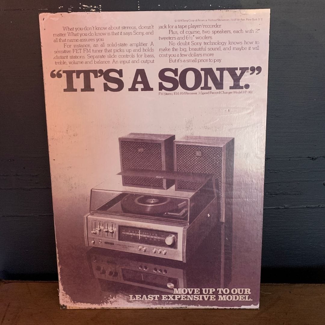 Retro Ads - It's a Sony - Wood Board Art – Famous Rebel