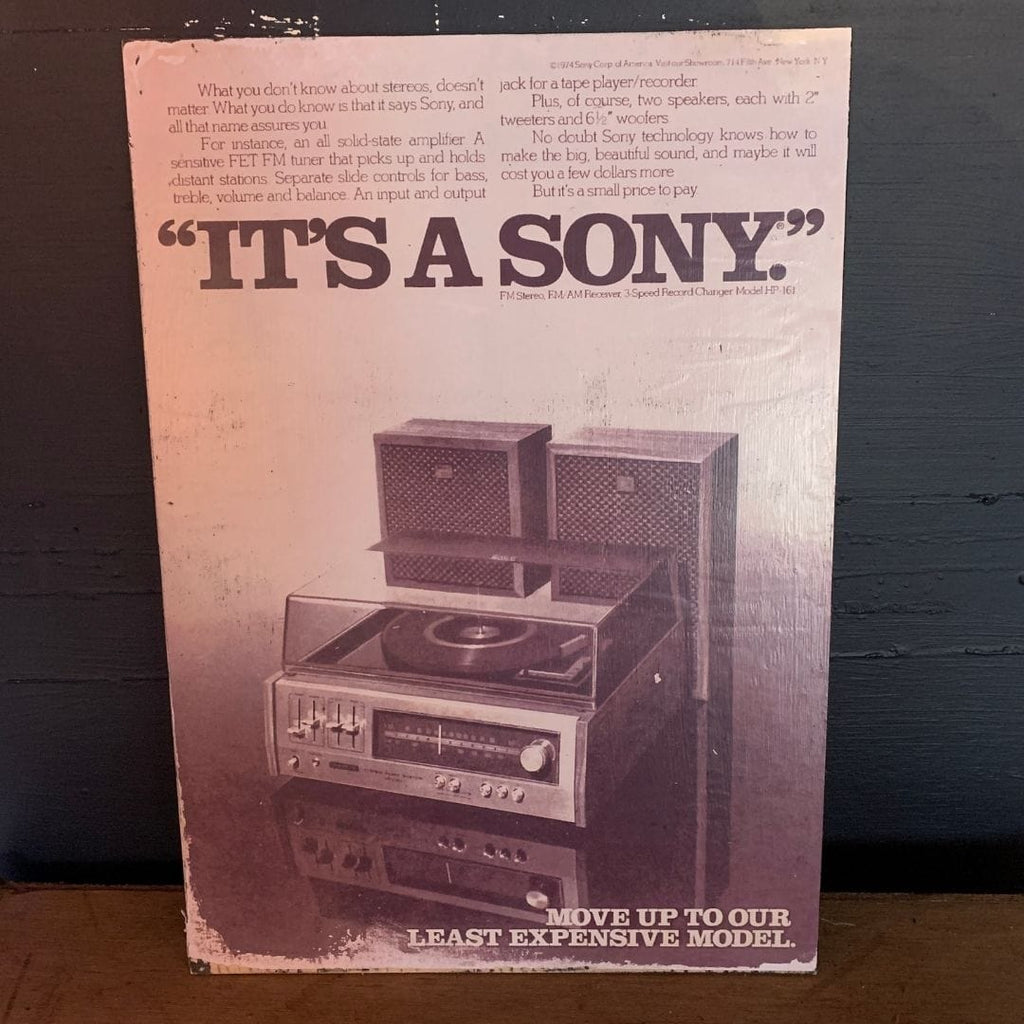 Retro Ads - It's a Sony - Wood Board Art – Famous Rebel