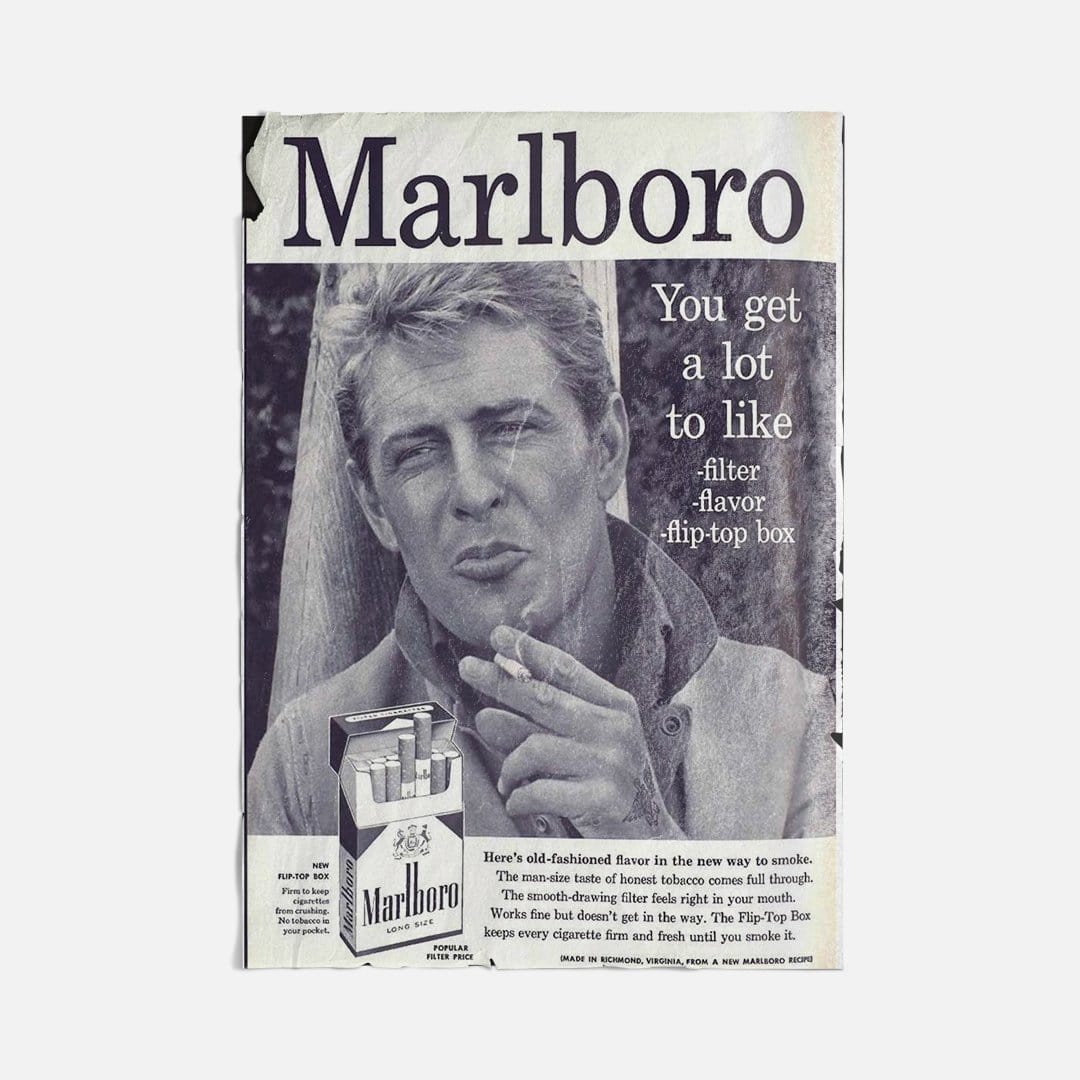 Vintage Ads- Marlboro smooth- Wooden Poster – Famous Rebel