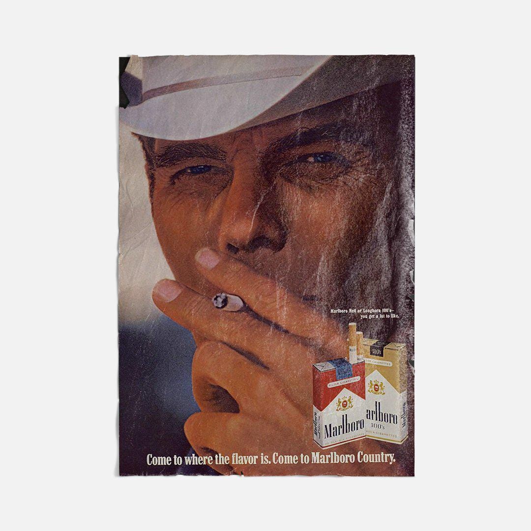Vintage Ads- Marlboros- Wooden Poster – Famous Rebel