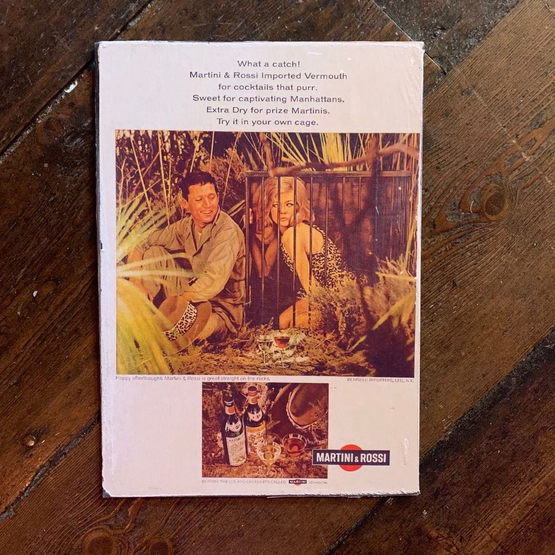 Retro Ads -Martini & Rossi In The Jungle - Wood Board Art – Famous Rebel