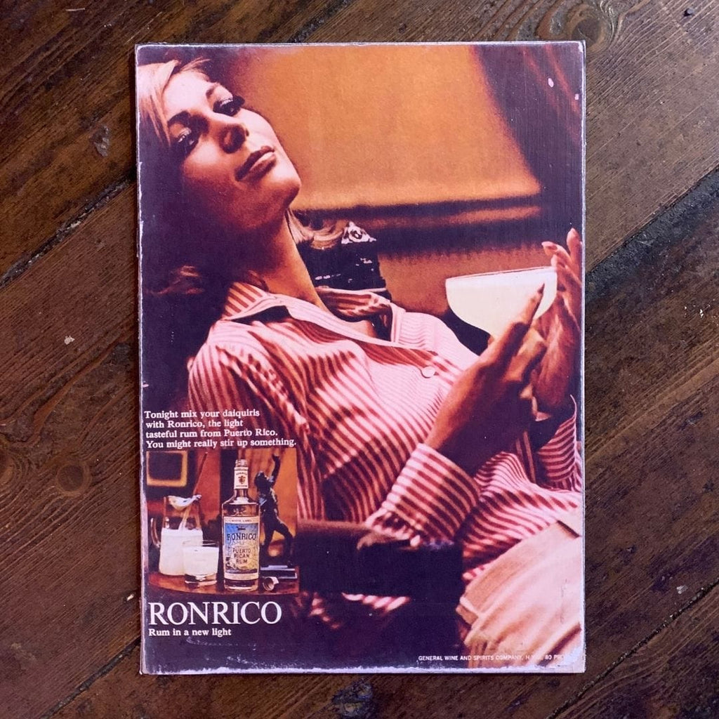 Retro Ads -Ronrico- Wood Board Art – Famous Rebel