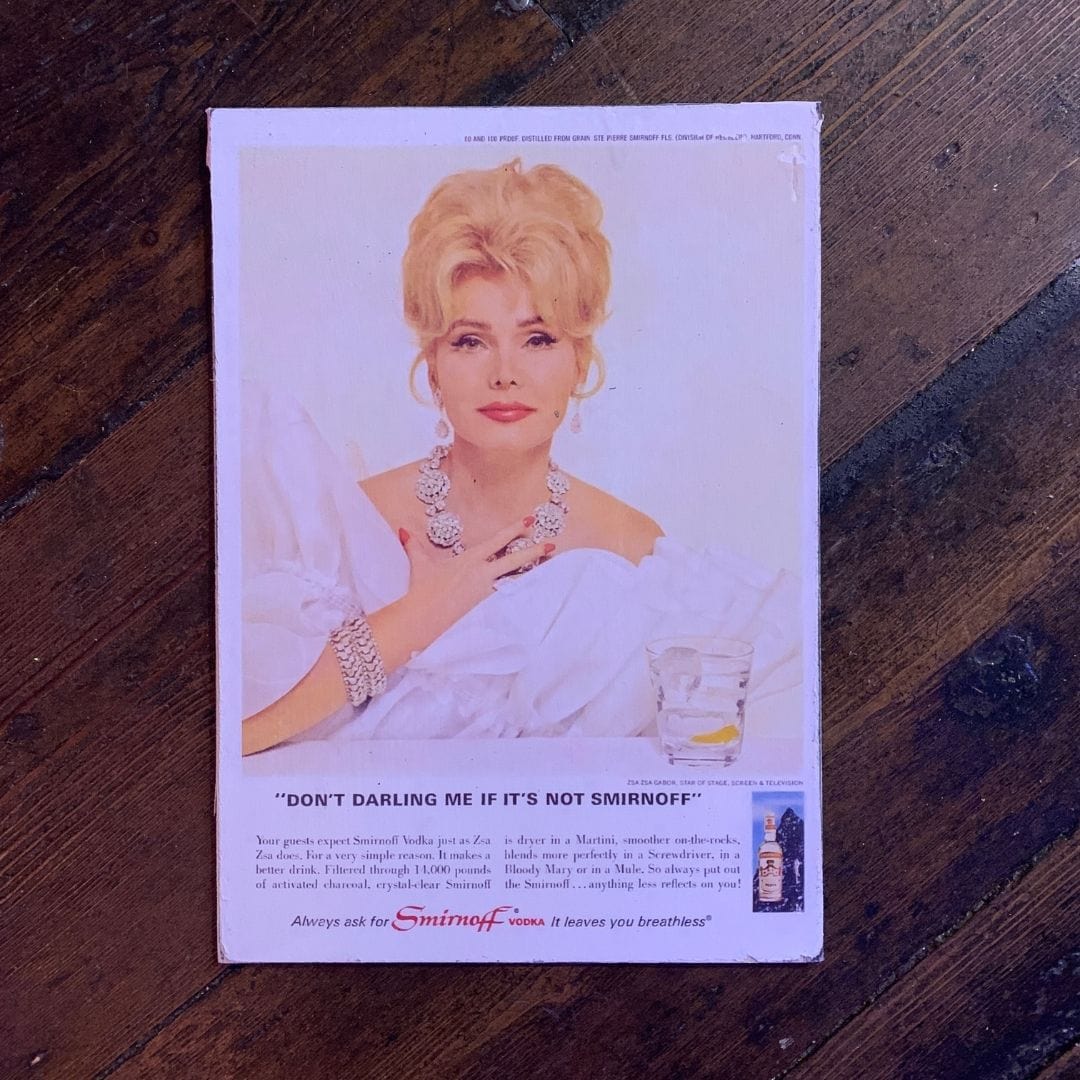 Retro Ads -Smirnoff-Darling- Wood Board Art – Famous Rebel