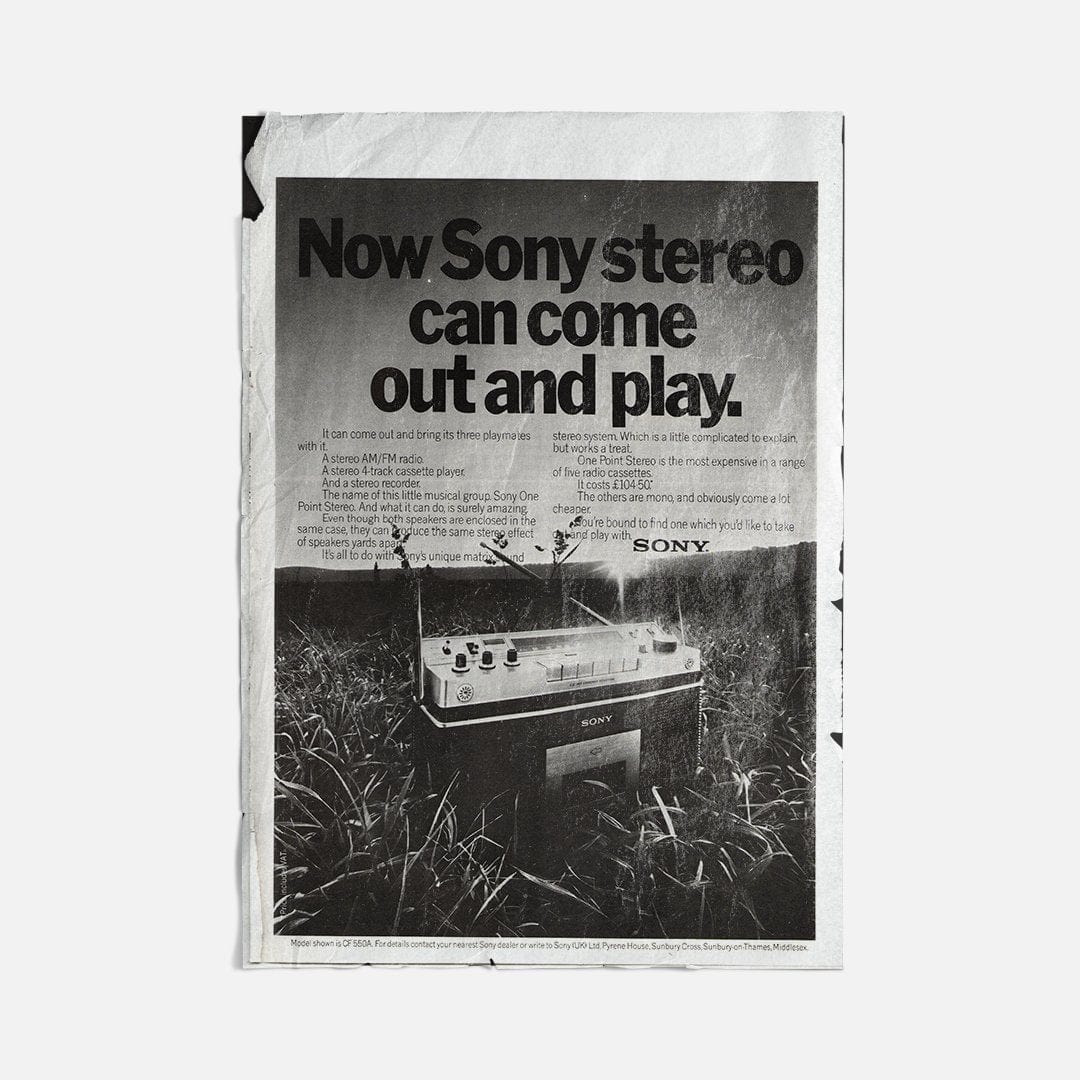 Vintage Ads- Sony Stereo - Wooden Poster – Famous Rebel